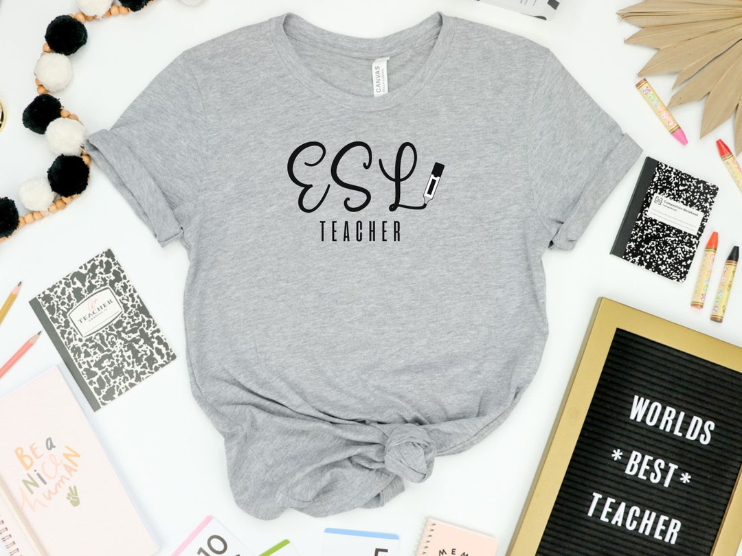 ESL Teacher Shirt, ESL Teacher, Teacher Crewneck, ESL Teacher Gift ...