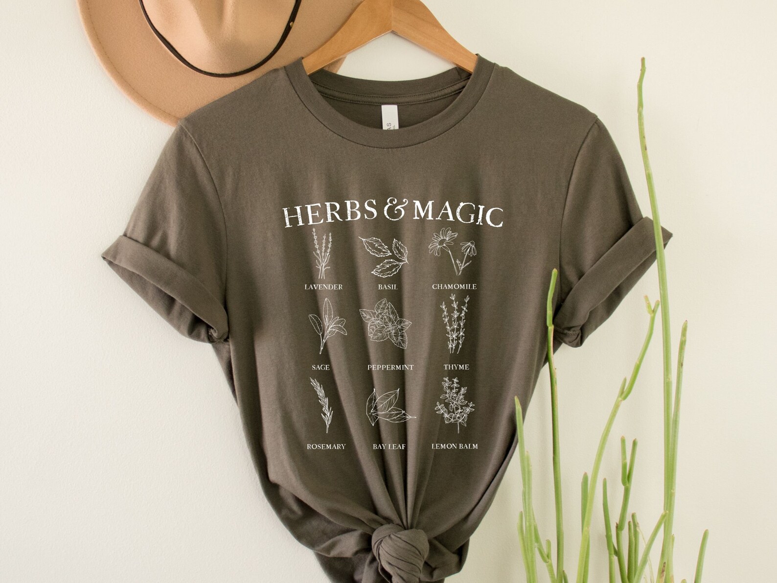 Herbs Shirt, Magic Shirt, Green Witch Shirt, Cottagecore Shirt, Sage ...
