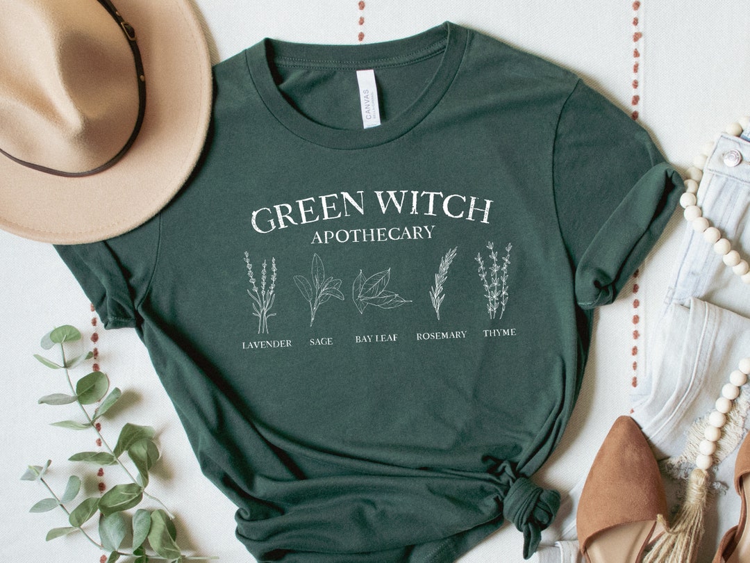 Green Witch T-shirt, Green Witch Shirt, Cottagecore Shirt, Sage Shirt ...