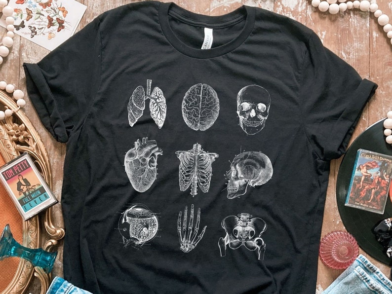 Anatomy Shirt, Anatomy Art, Dark Academia Shirt, Pastel Goth Shirt, Vintage Skeleton, Skeleton ...