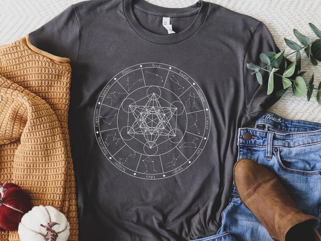 Metatron's Cube Shirt, Zodiac Shirt, Astrology Shirt, Metatron's Cube ...
