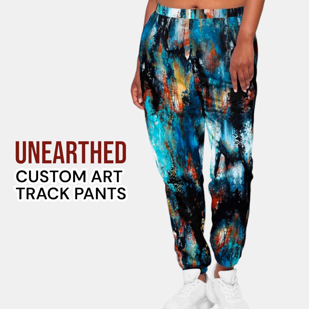 Abstract Art Wear Track Pants Colorful Wearable Art Clothing Women Men ...