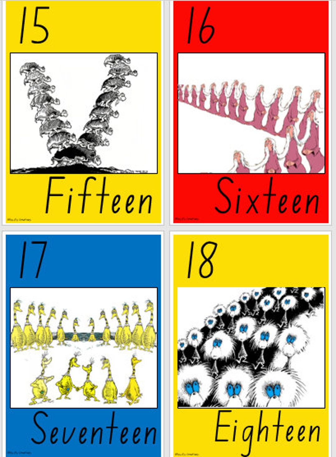 Dr Seuss Themed Number Posters 1-20 - Etsy