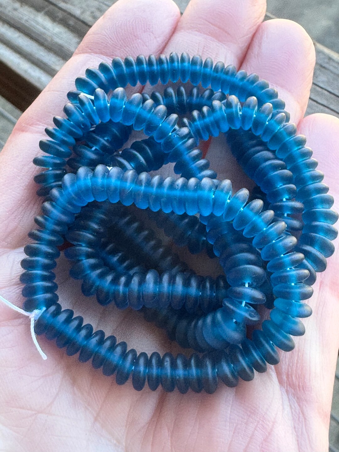 6mm, Czech Glass Beads, Capri Blue, Matte, Discs, 50 Beads - Etsy