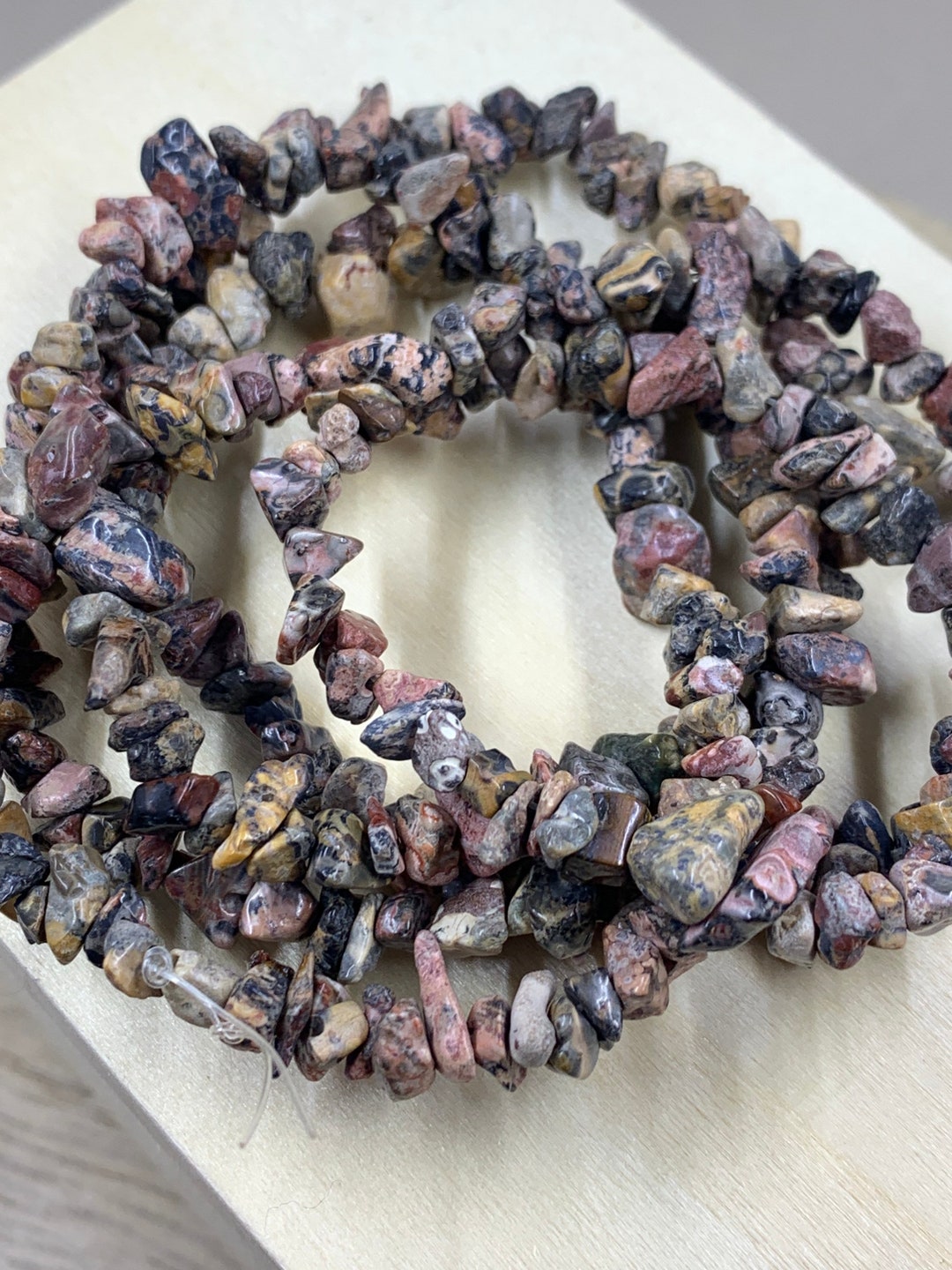 4-9mm, Leopard Skin Jasper Chips, 34 Inch Strand - Etsy
