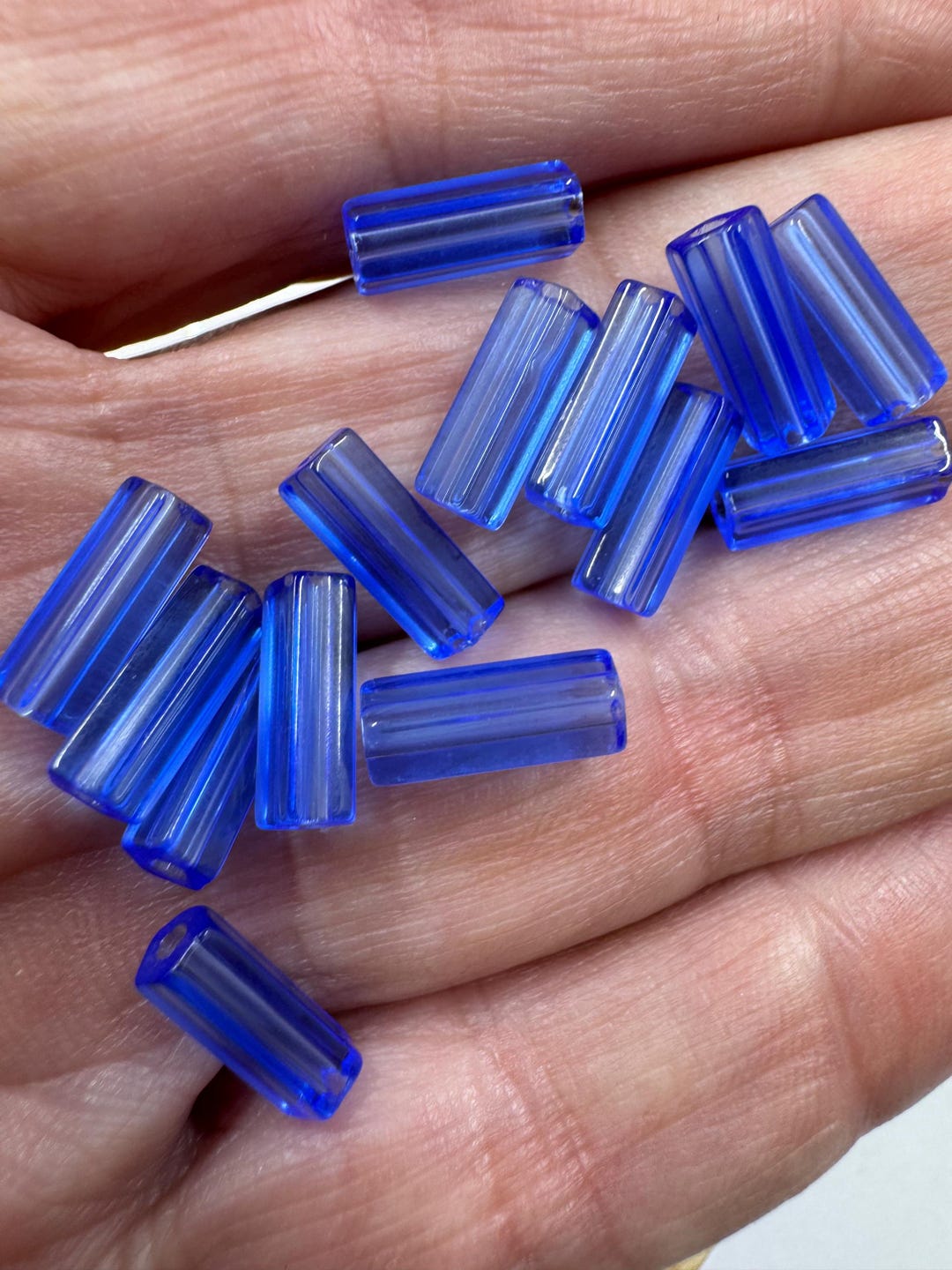 Sapphire Blue Czech Glass Atlas Beads, 10x4mm (25 Beads) - Etsy