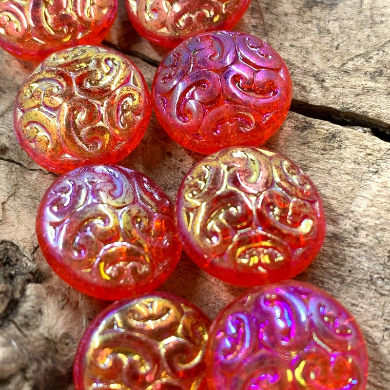 Czech Glass Coin - Etsy