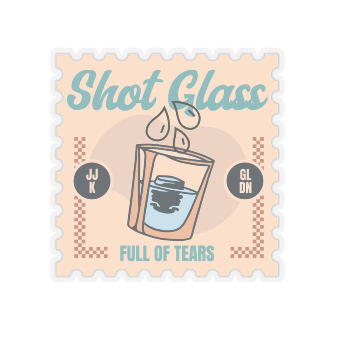 Kiss-cut Stickers BTS Jungkook Golden Shot Glass Full of Tears K-pop ...