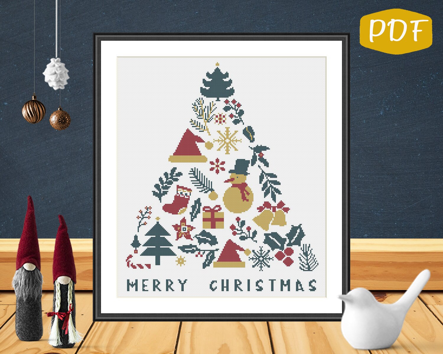 Scandinavian Christmas Tree Counted Cross Stitch Pattern PDF Chart ...