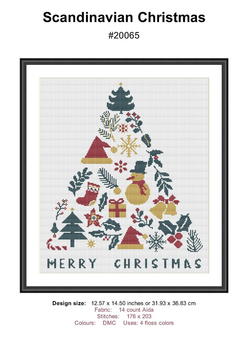 Scandinavian Christmas Tree Counted Cross Stitch Pattern PDF Chart ...
