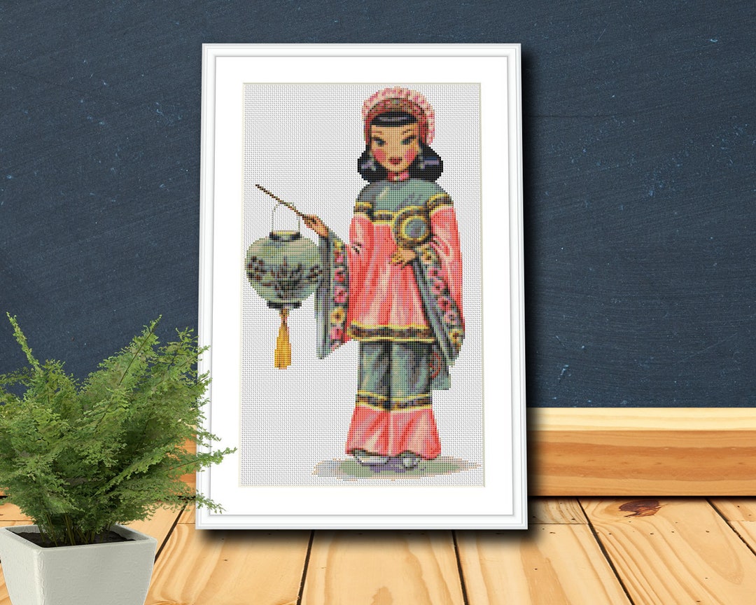 Little Asian Chinese Girl Ethnic Doll Counted Cross Stitch Pattern PDF ...