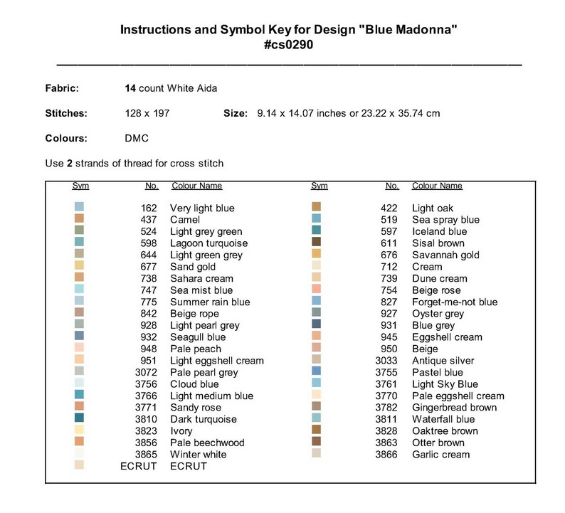 Blue Madonna Mother and Child Counted Cross Stitch Pattern PDF - Etsy