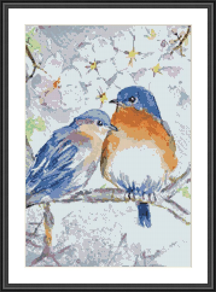 Robin Couple 2 Robins Birds Pattern Counted Cross Stitch - Etsy