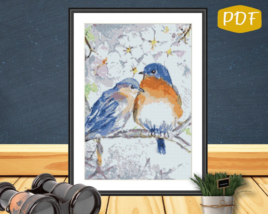 Robin Couple 2 Robins Birds Pattern Counted Cross Stitch - Etsy