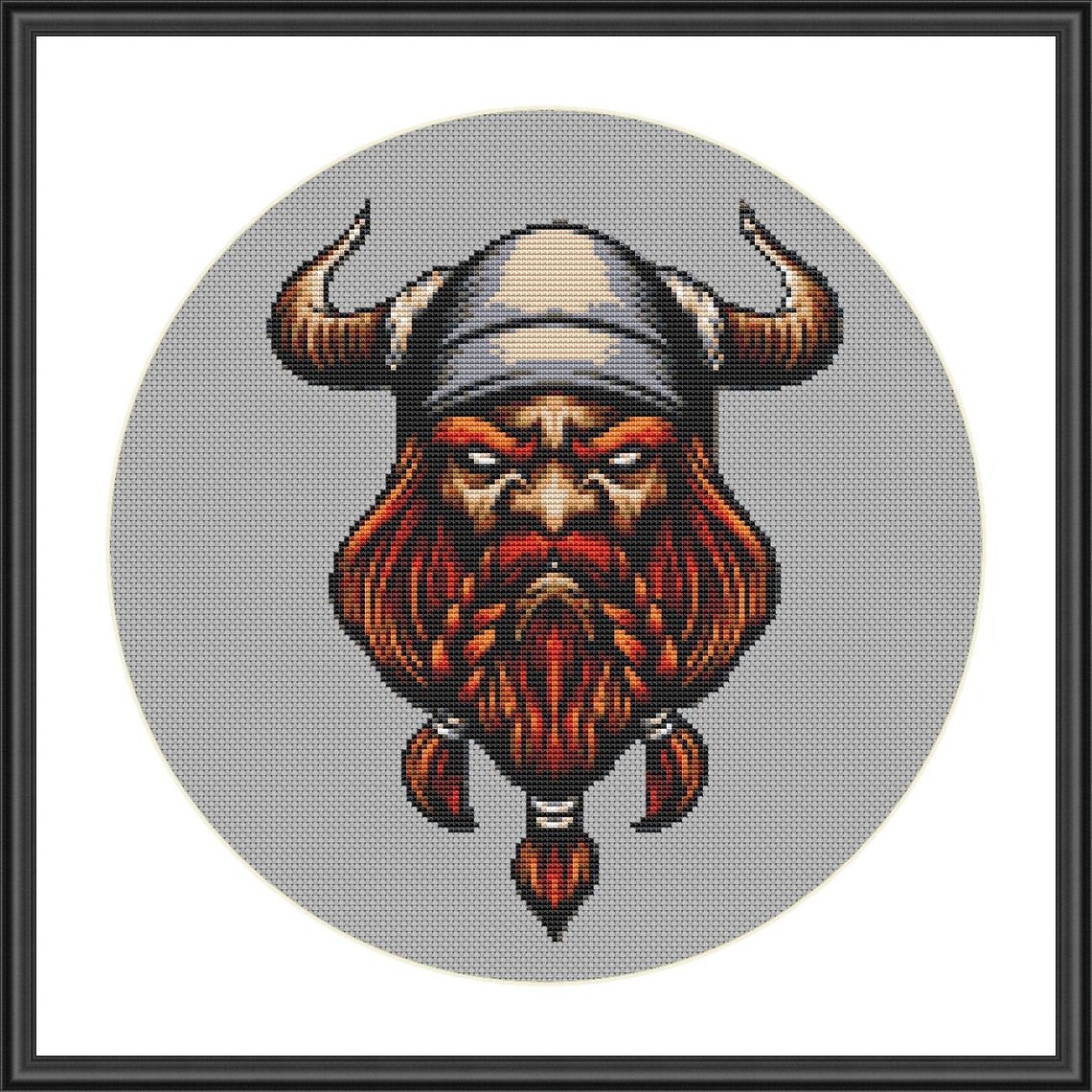 Viking Warrior Head Pattern Counted Cross Stitch Pattern PDF Chart ...