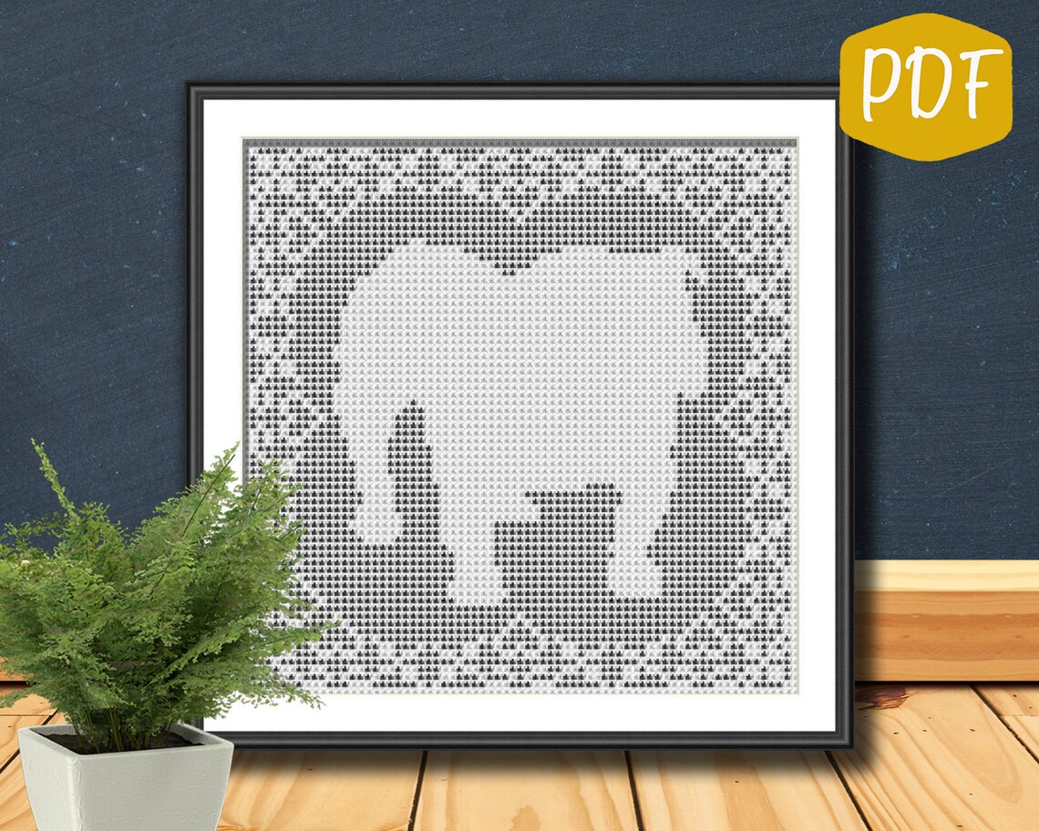 Bulldog Bull Dog Filet Crochet Pattern Doily Afghan Picture PDF Chart ...