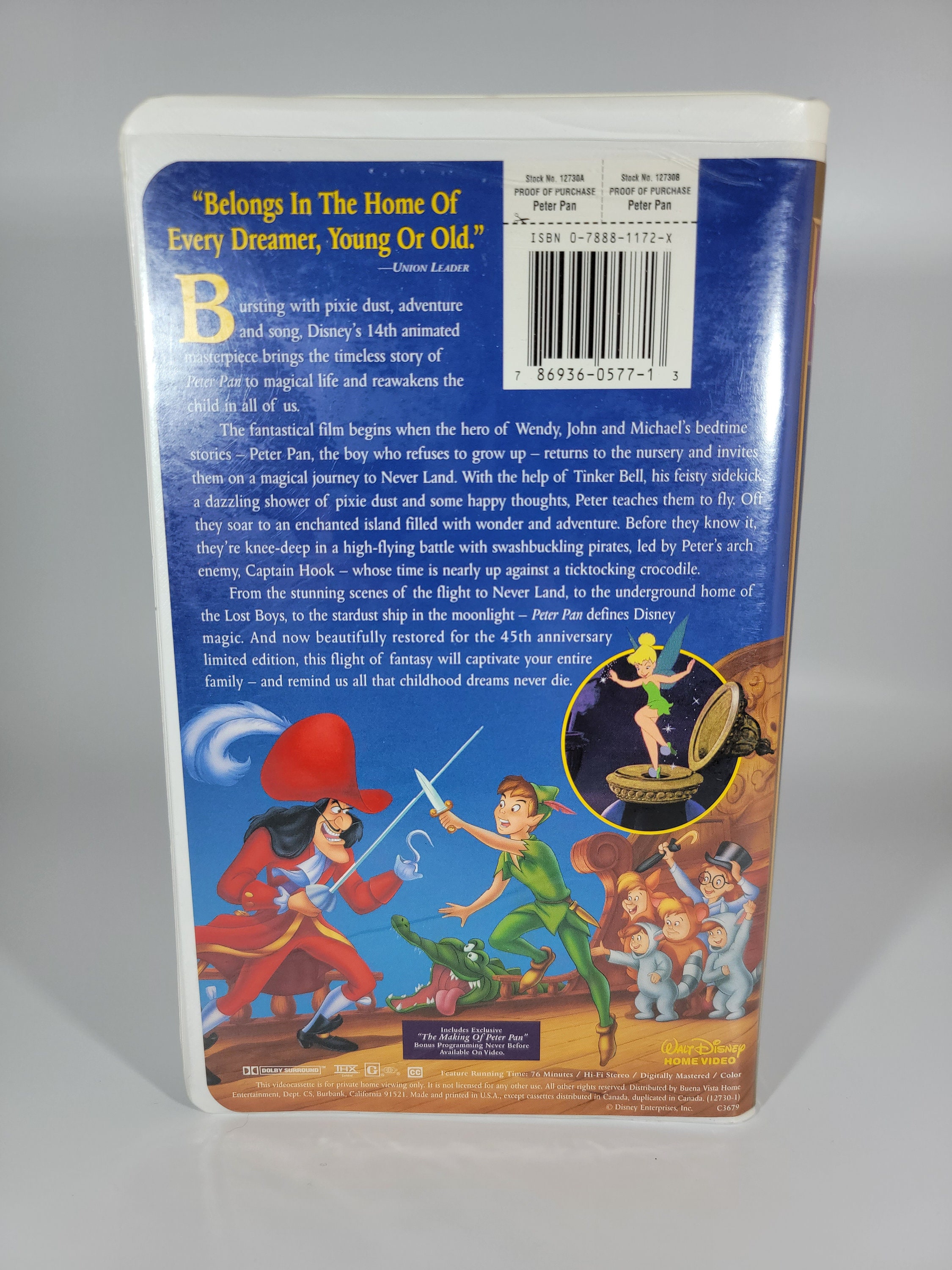 Disney Peter Pan Fully Restored Limited Edition VHS Clamshell - Etsy