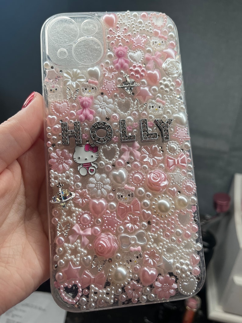 Custom Hello Kitty Phone Case // Personalised Charm Phone Case for All ...