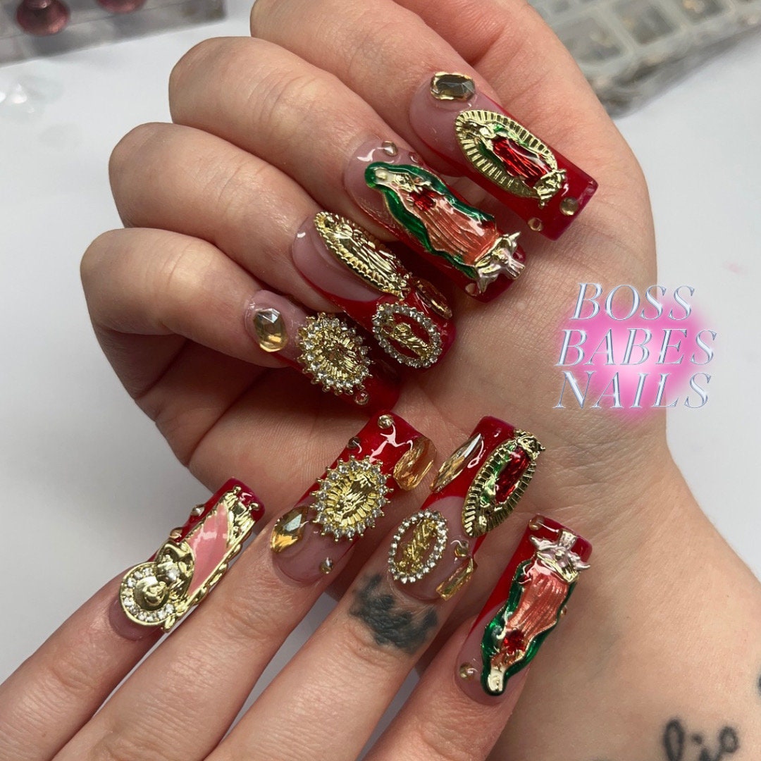 Hail Mary Press on Nails // Handmade Durable Stick on Nails, Full Prep ...