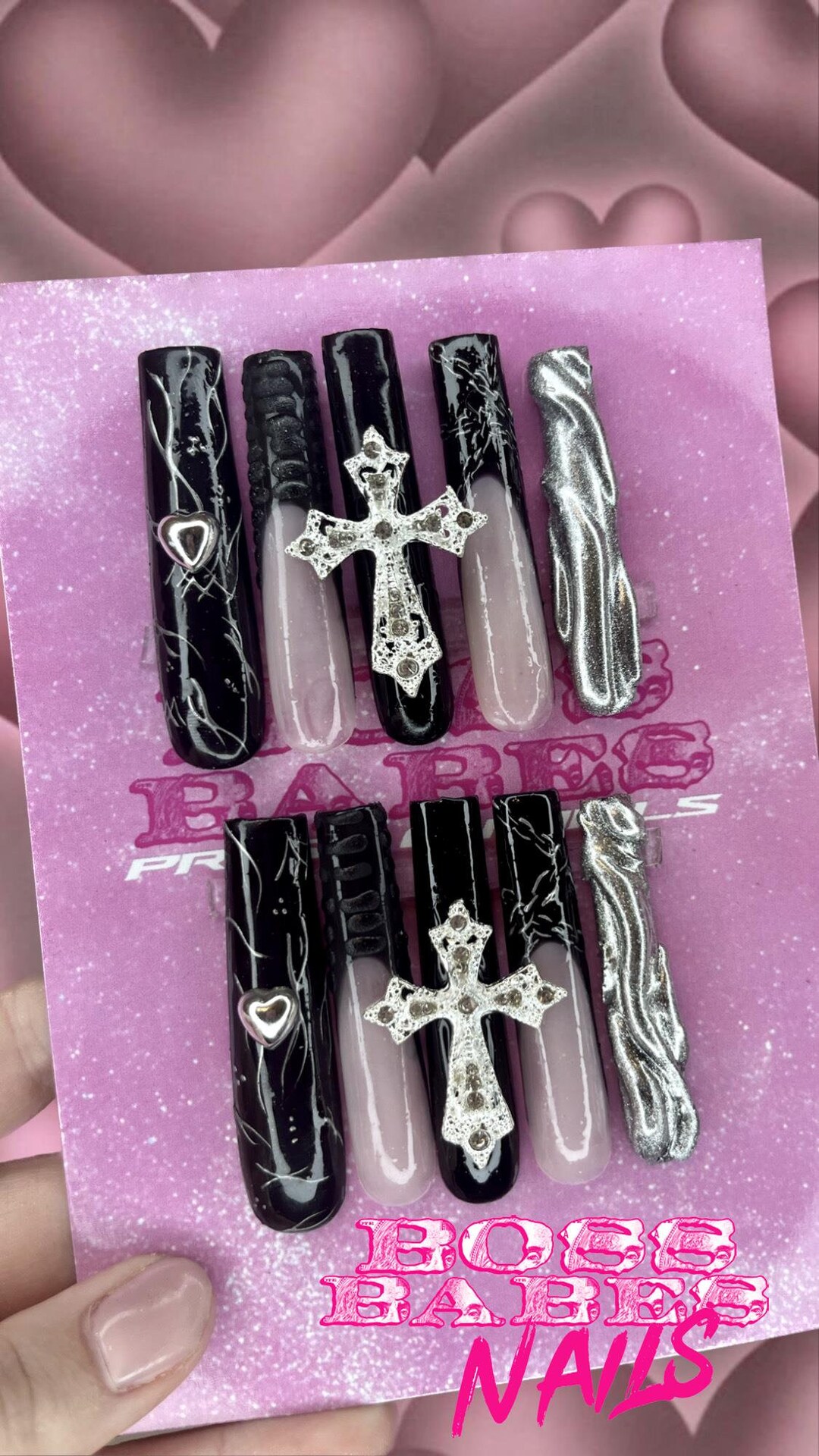 Baddie Cross Press on Nails - Etsy