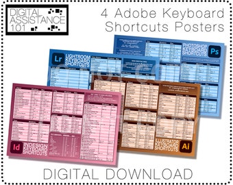 Digital Download 5-pack Keyboard Shortcuts Posters - Etsy