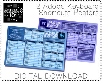 Digital Download 5-pack Keyboard Shortcuts Posters Premiere, Photoshop ...
