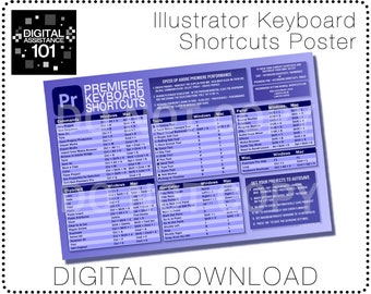 Illustrator Keyboard Shortcuts Poster - Digital Download - Etsy