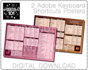 Digital Download 5-pack Keyboard Shortcuts Posters Premiere, Photoshop ...