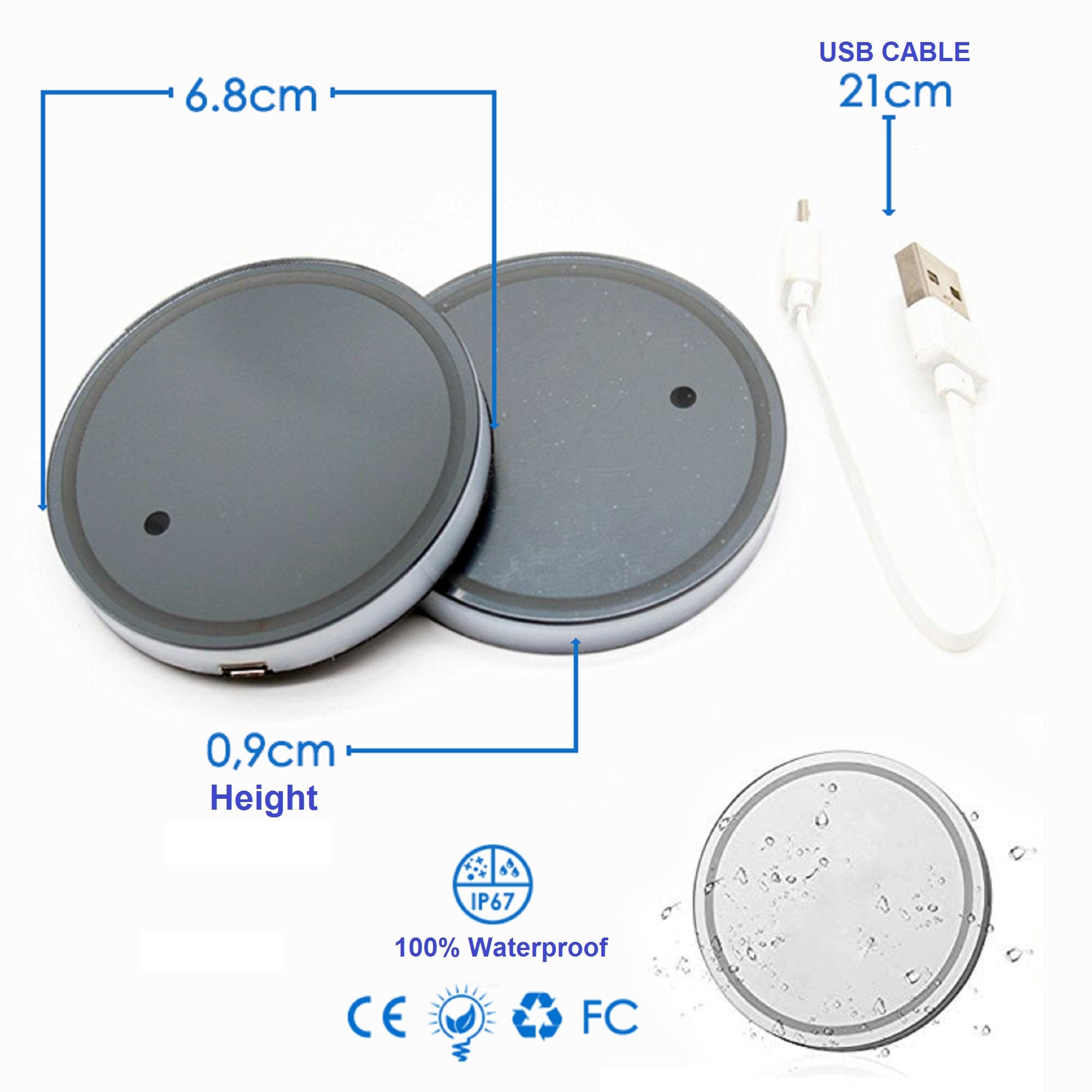 Mercedes Benz Logo Car Coaster, Emblem Led Cup Holder, Interior Car ...