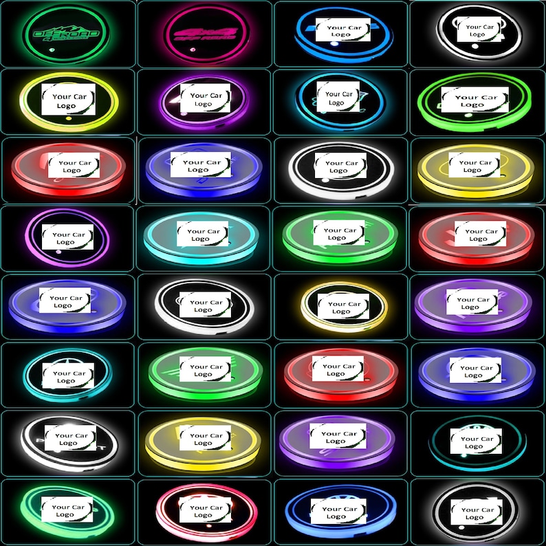 Mercedes Benz Logo Car Coaster, Emblem Led Cup Holder, Interior Car ...