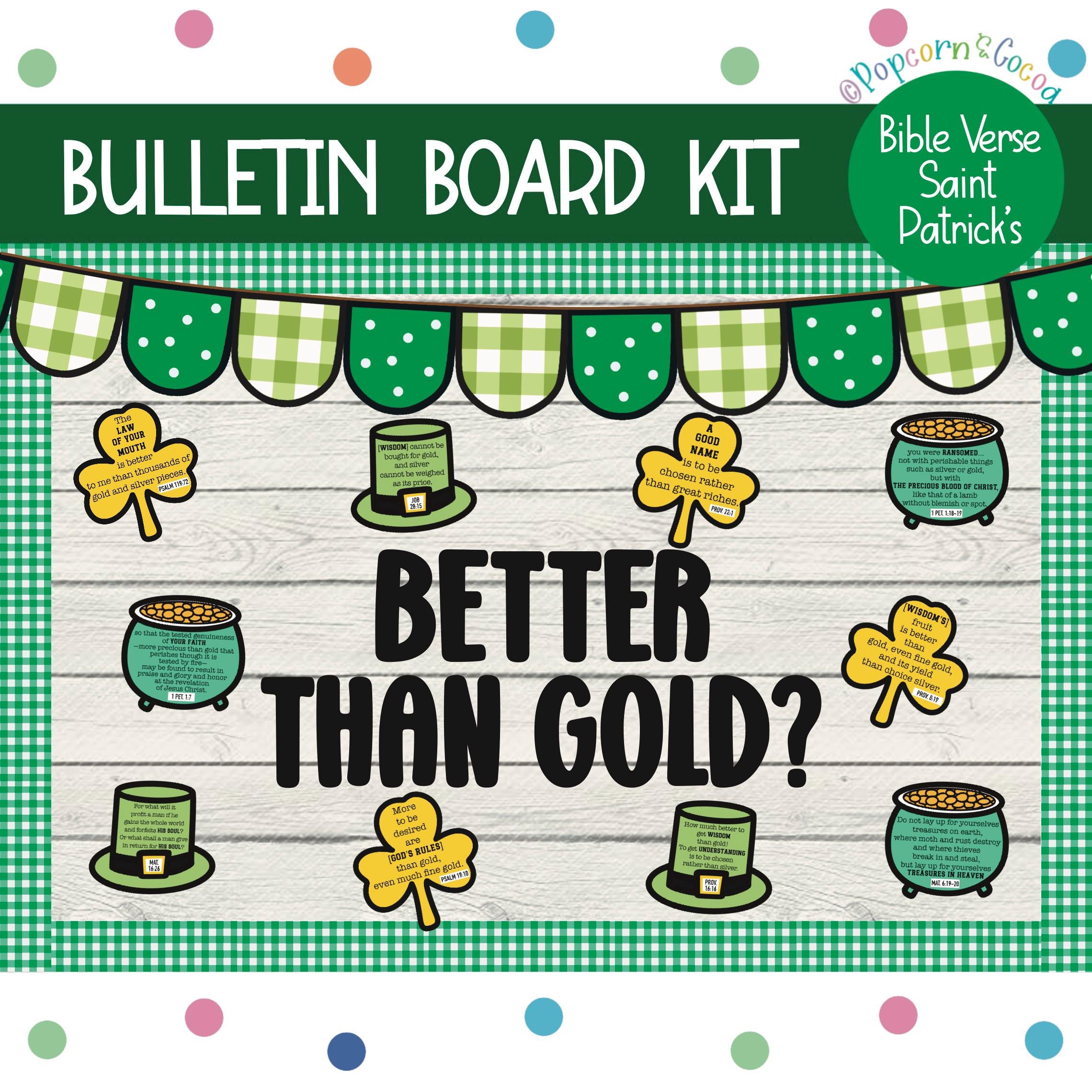 Christian St. Patrick’s Bulletin Board Kit! Bible Verse Bulletin Board ...
