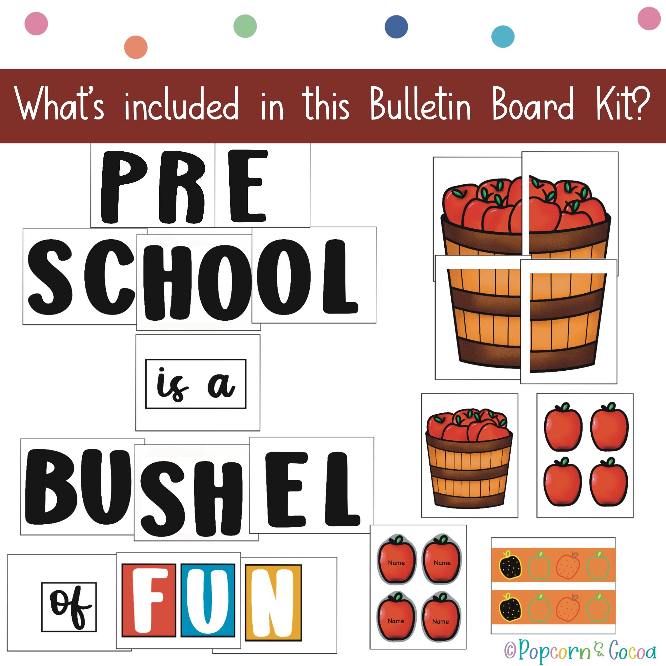 Preschool Apple Theme Bulletin Board, Fall Apple Bulletin Board Kit ...