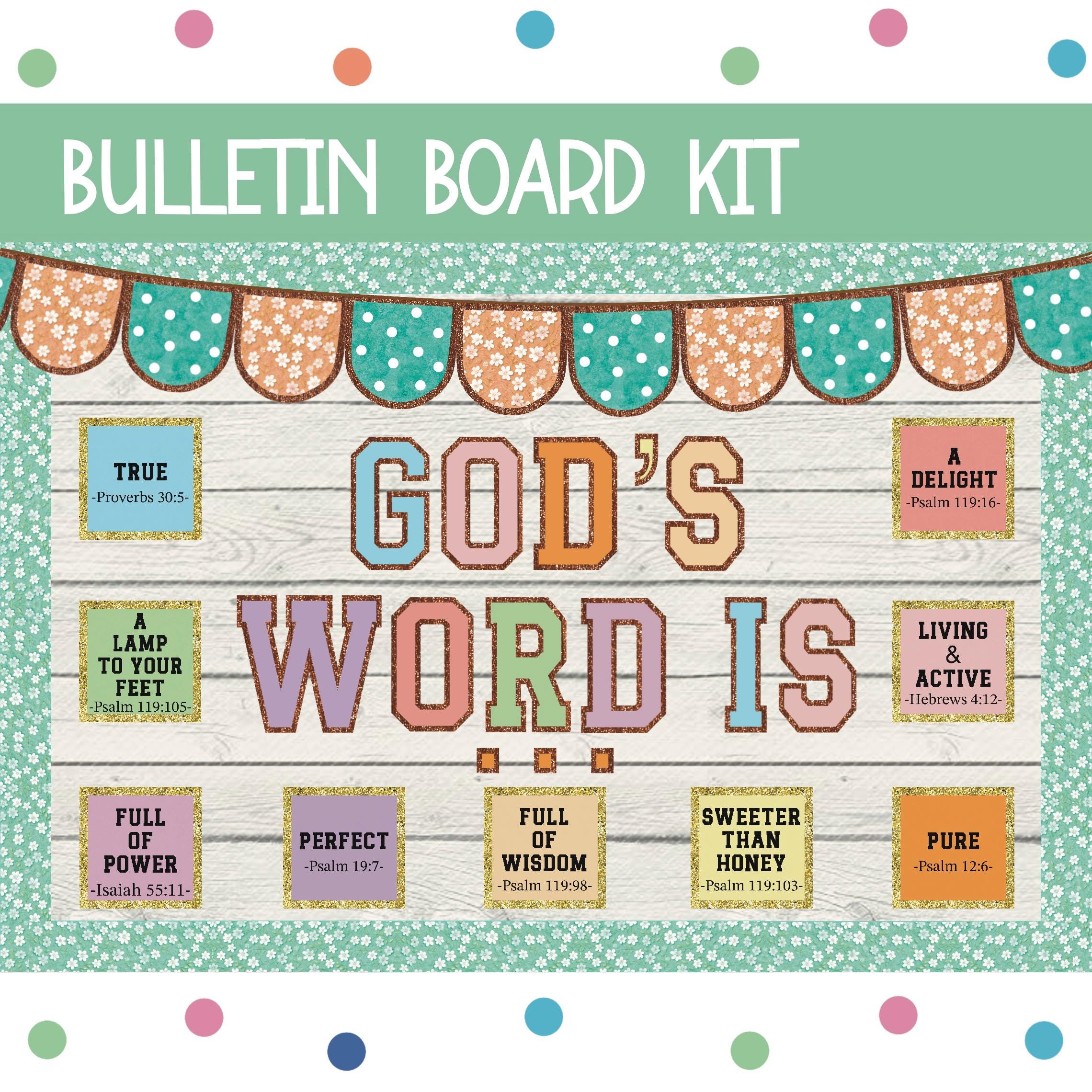 Christian Bible Verse Bulletin Board Kit! Great for Christian School or ...