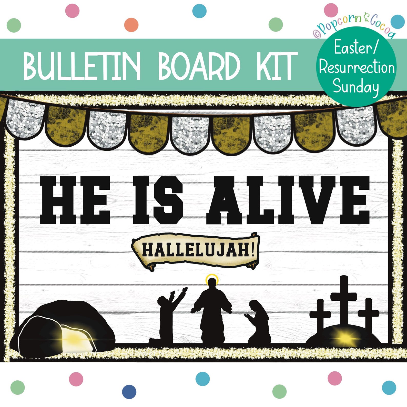 Easter Bulletin Board Kit! Christian Easter Bulletin Board, Great ...