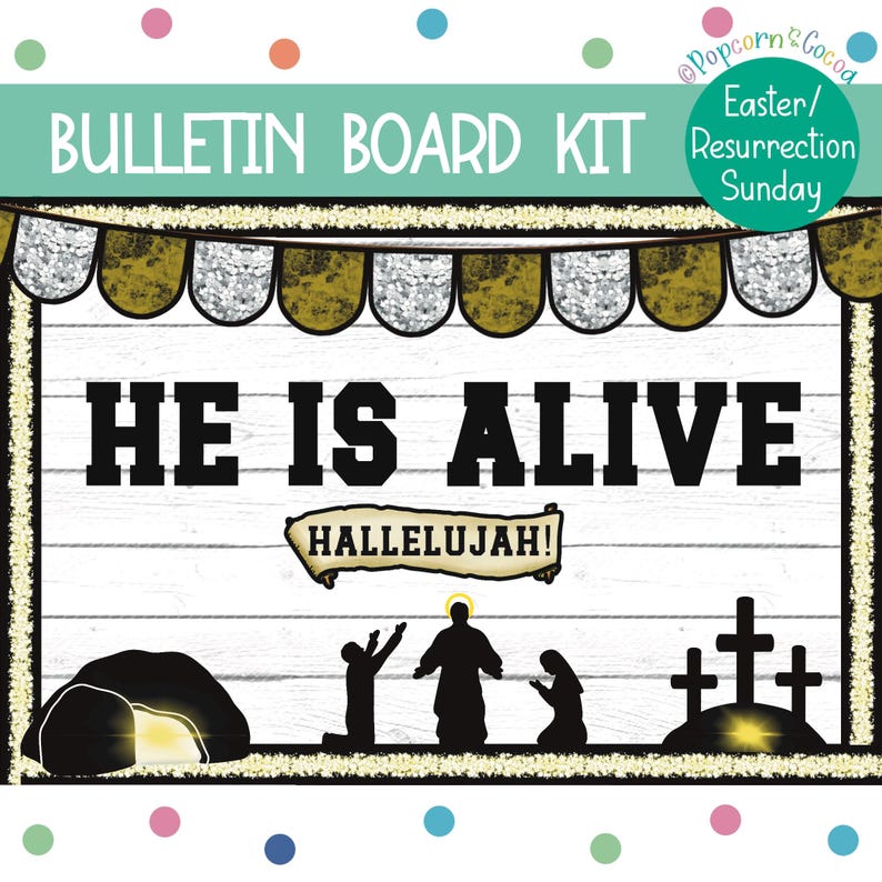 Easter Bulletin Board Kit Christian Easter Bulletin Board, Great ...