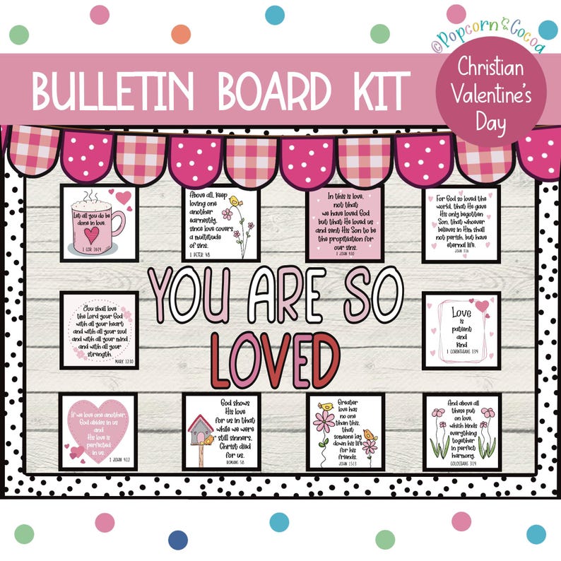 Christian Valentine’s Day Bulletin Board Kit! Bible Verse Bulletin ...