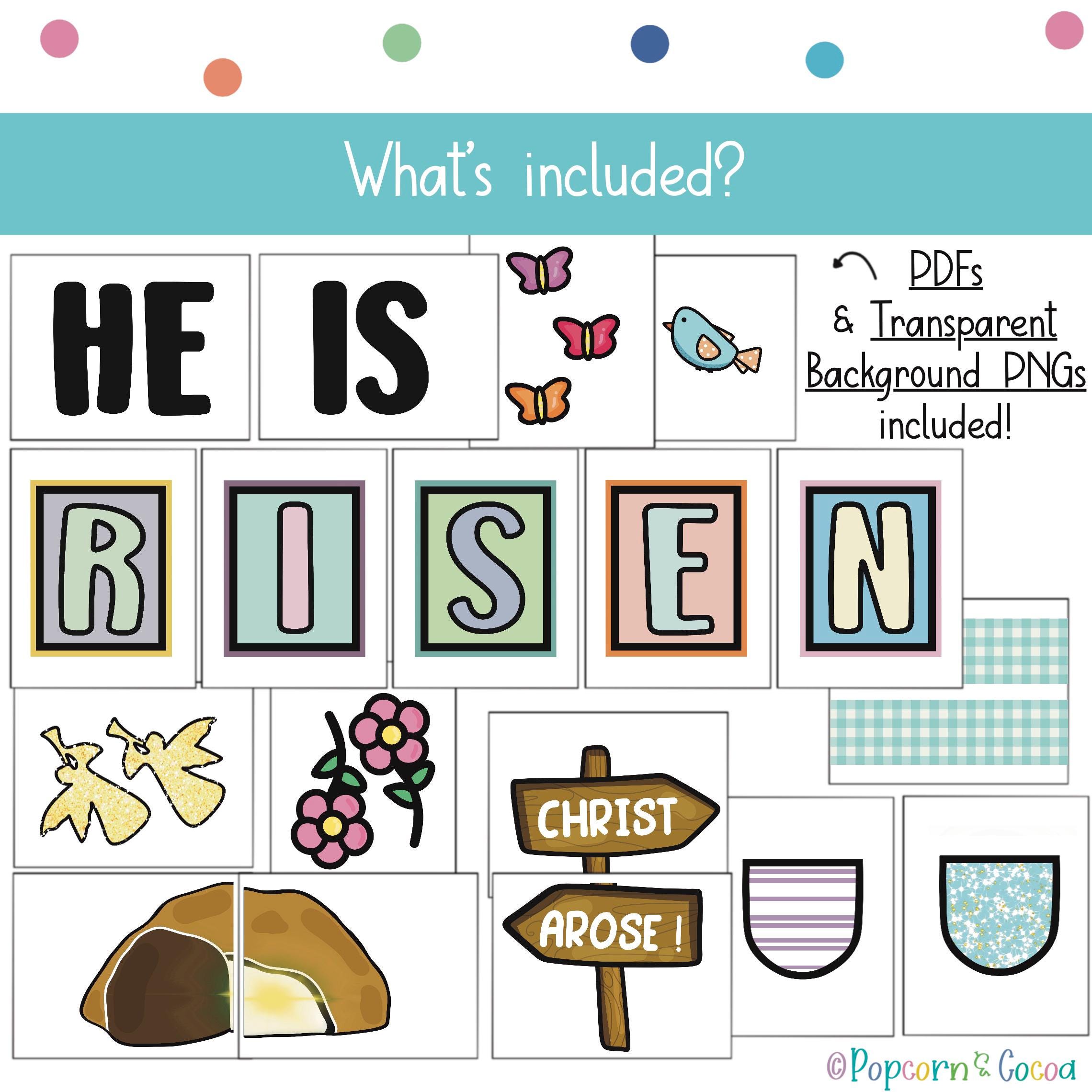 Christian Easter "he is Risen" Bulletin Board Kit! (digital Download ...