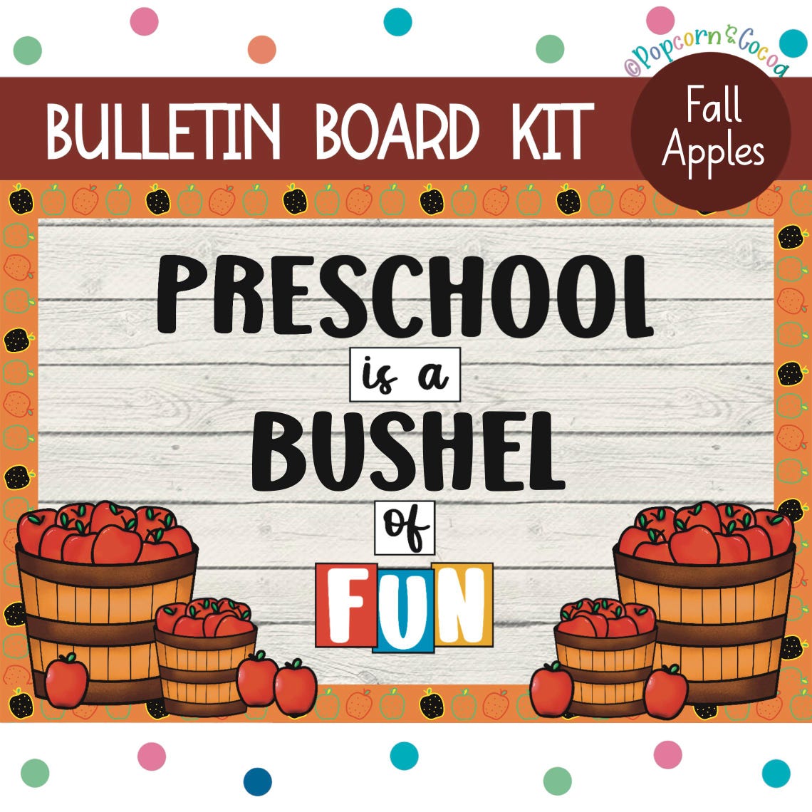 Preschool Apple Theme Bulletin Board, Fall Apple Bulletin Board Kit ...