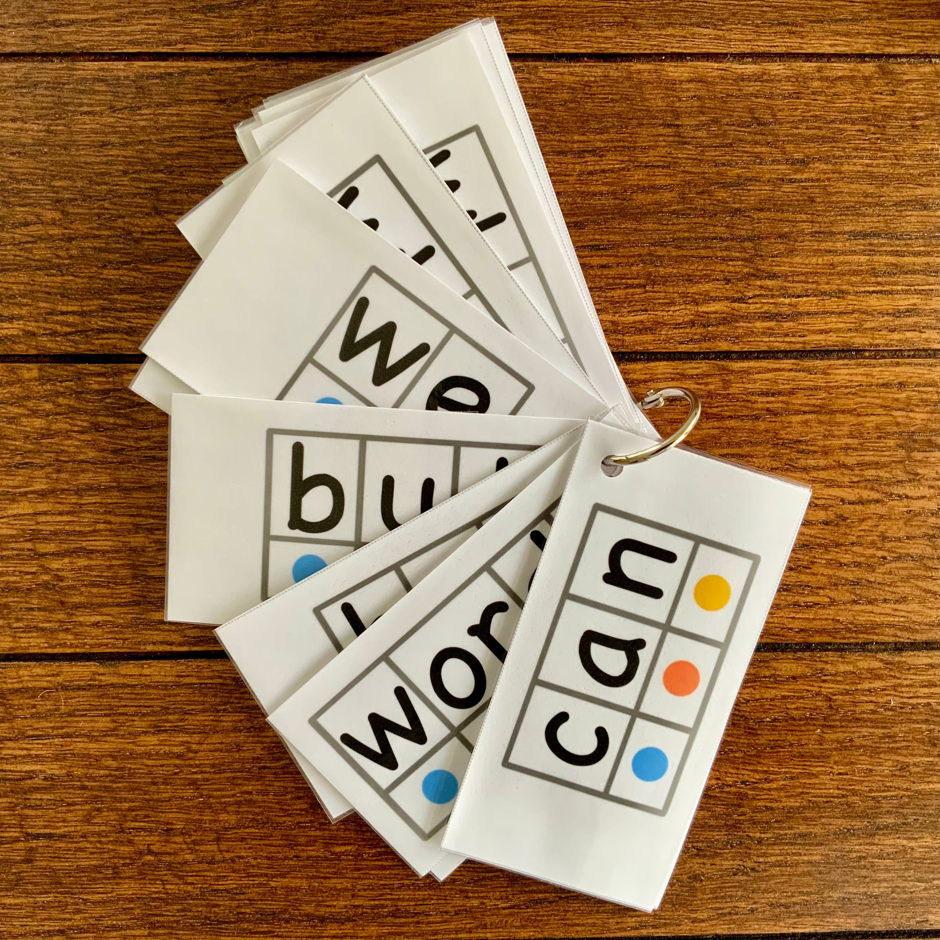 Sight Words Flashcards for Kids With Orthographic Mapping Boxes - Etsy