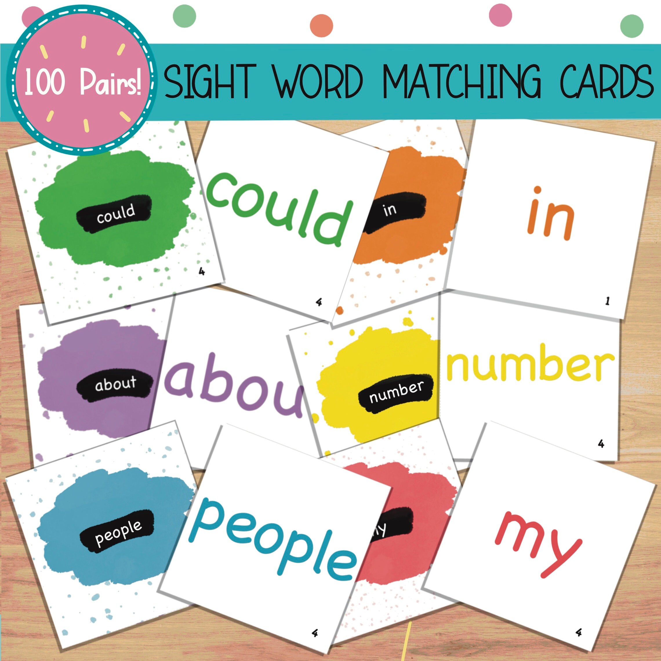 Sight Words Matching Cards for Early Readers - Etsy