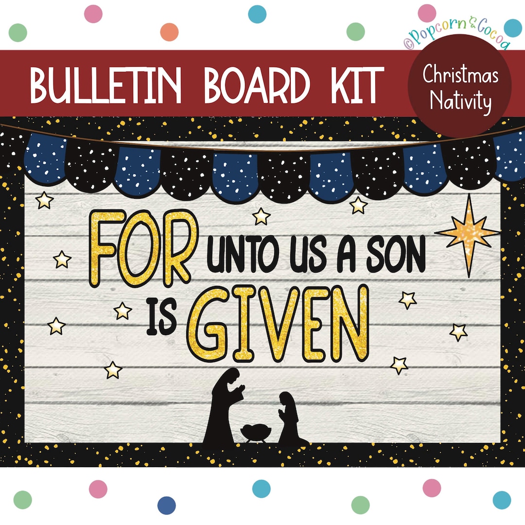 Christian Christmas Bulletin Board Kit, Jesus’ Birth Bulletin Board ...