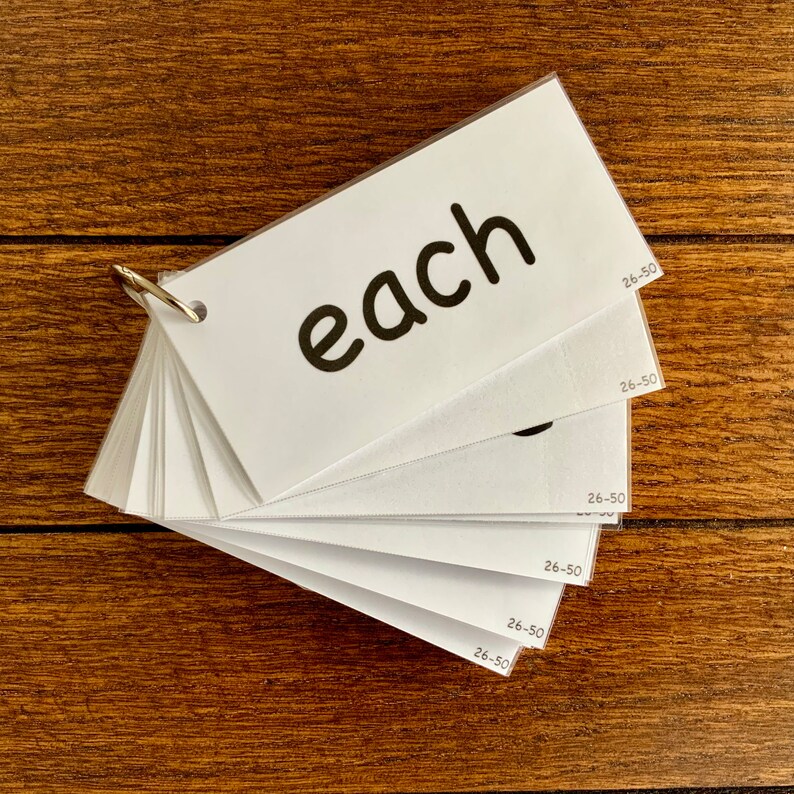 Sight Words Flashcards for Kids With Orthographic Mapping Boxes - Etsy