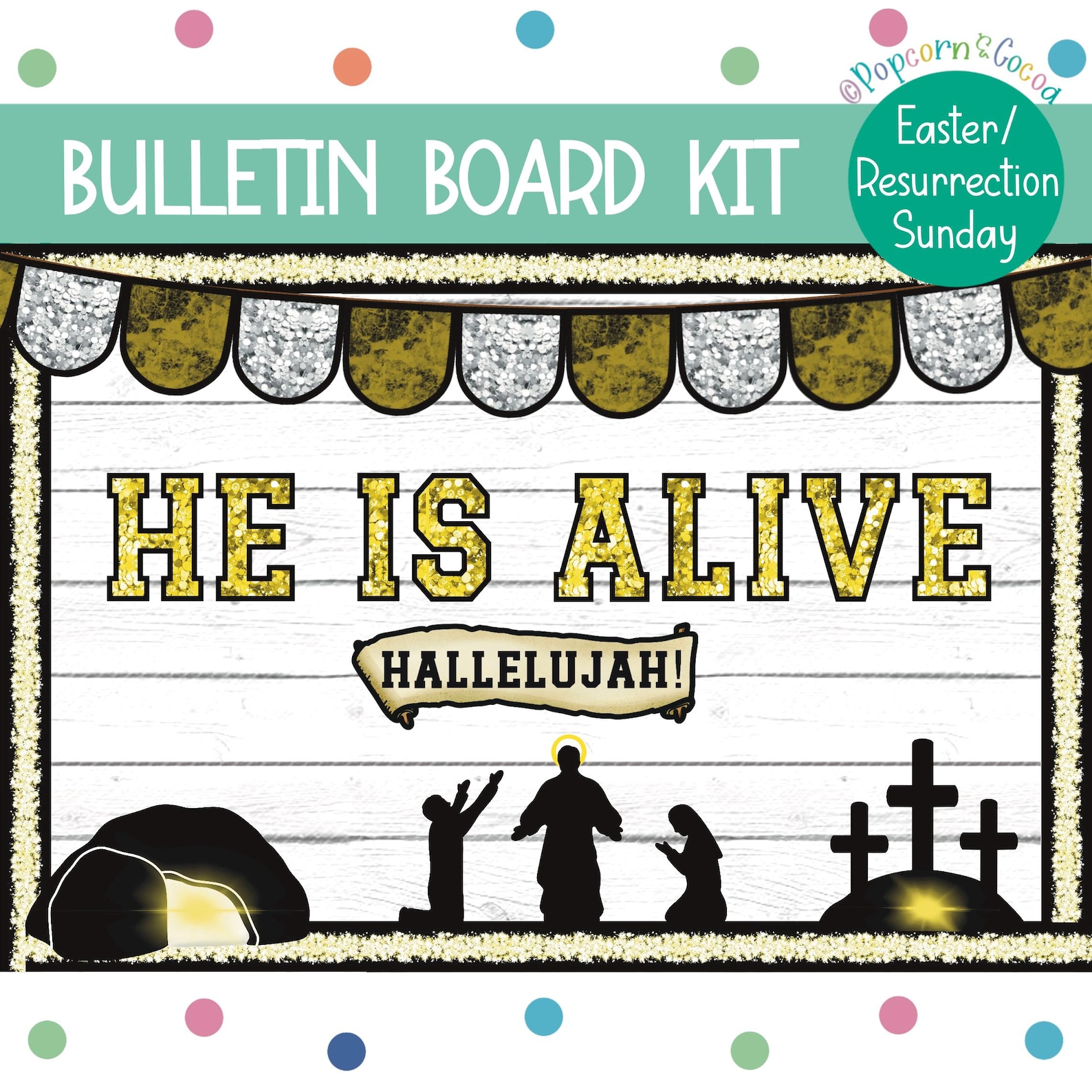 Easter Bulletin Board Kit! Christian Easter Bulletin Board, Great ...