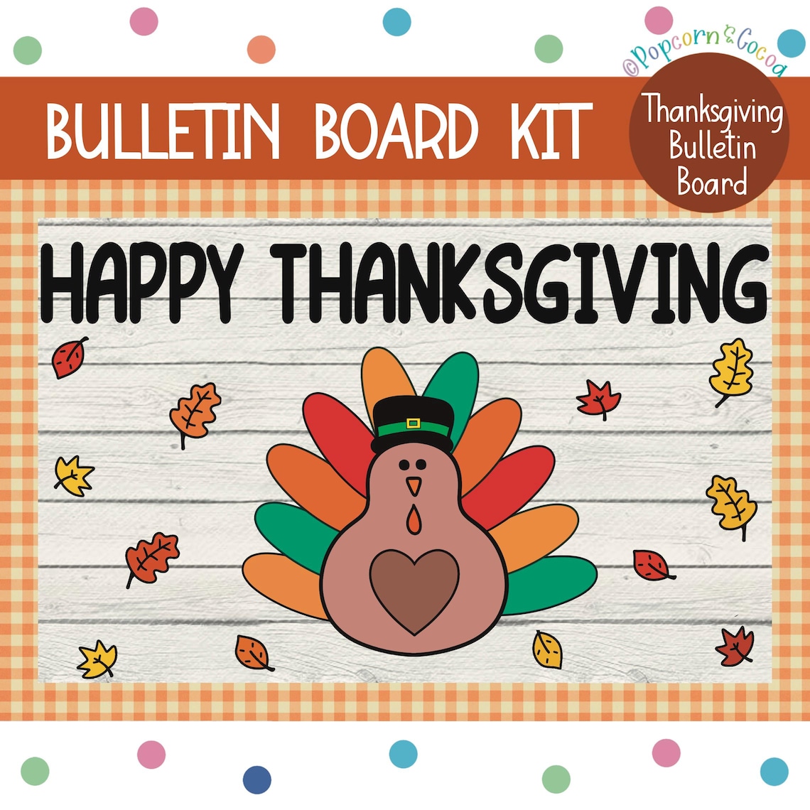 Thanksgiving Turkey Bulletin Board Kit, Gratitude Bulletin Board, Door ...
