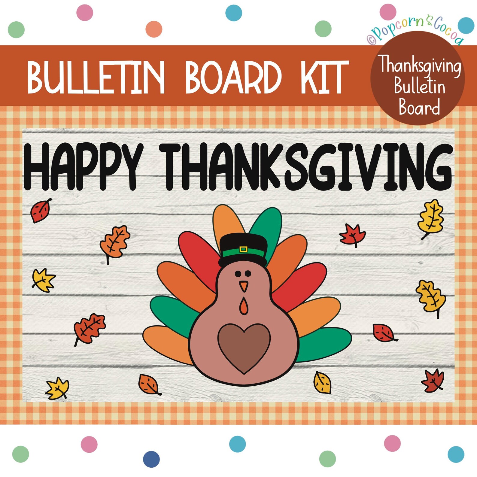 Thanksgiving Turkey Bulletin Board Kit, Gratitude Bulletin Board, Door ...