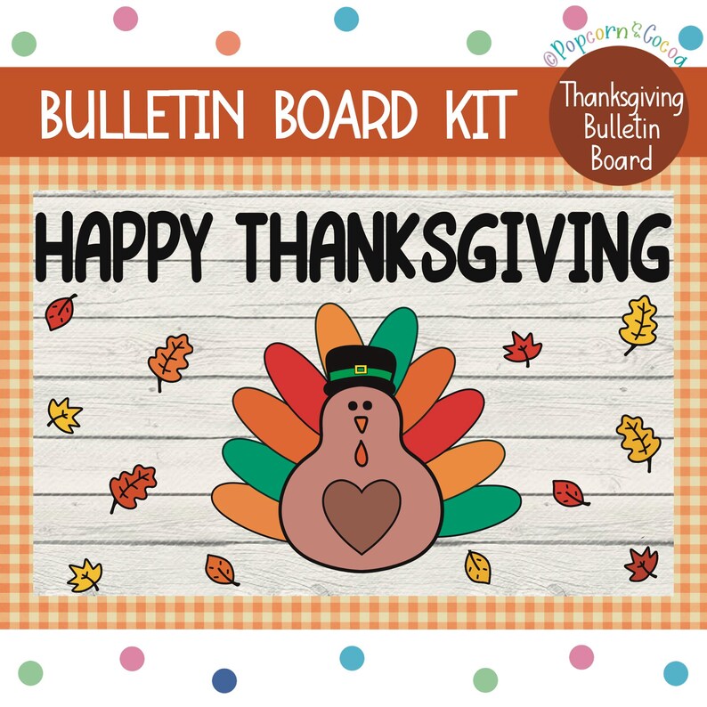 Thanksgiving Turkey Bulletin Board Kit, Gratitude Bulletin Board, Door ...