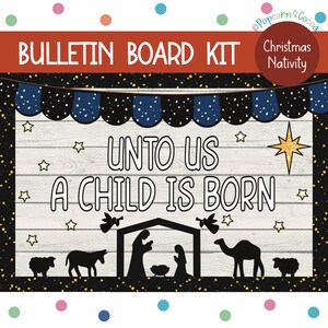 Nativity Bulletin Board Kit, Jesus’ Birth Bulletin, Christian Christmas ...