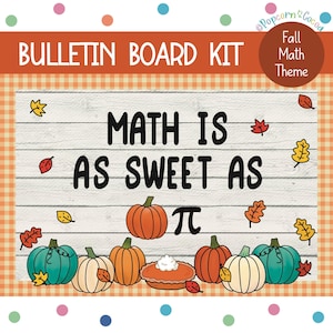 Fall Math Bulletin Board Kit, Pumpkin Pi Bulletin Board, Math Bulletin ...