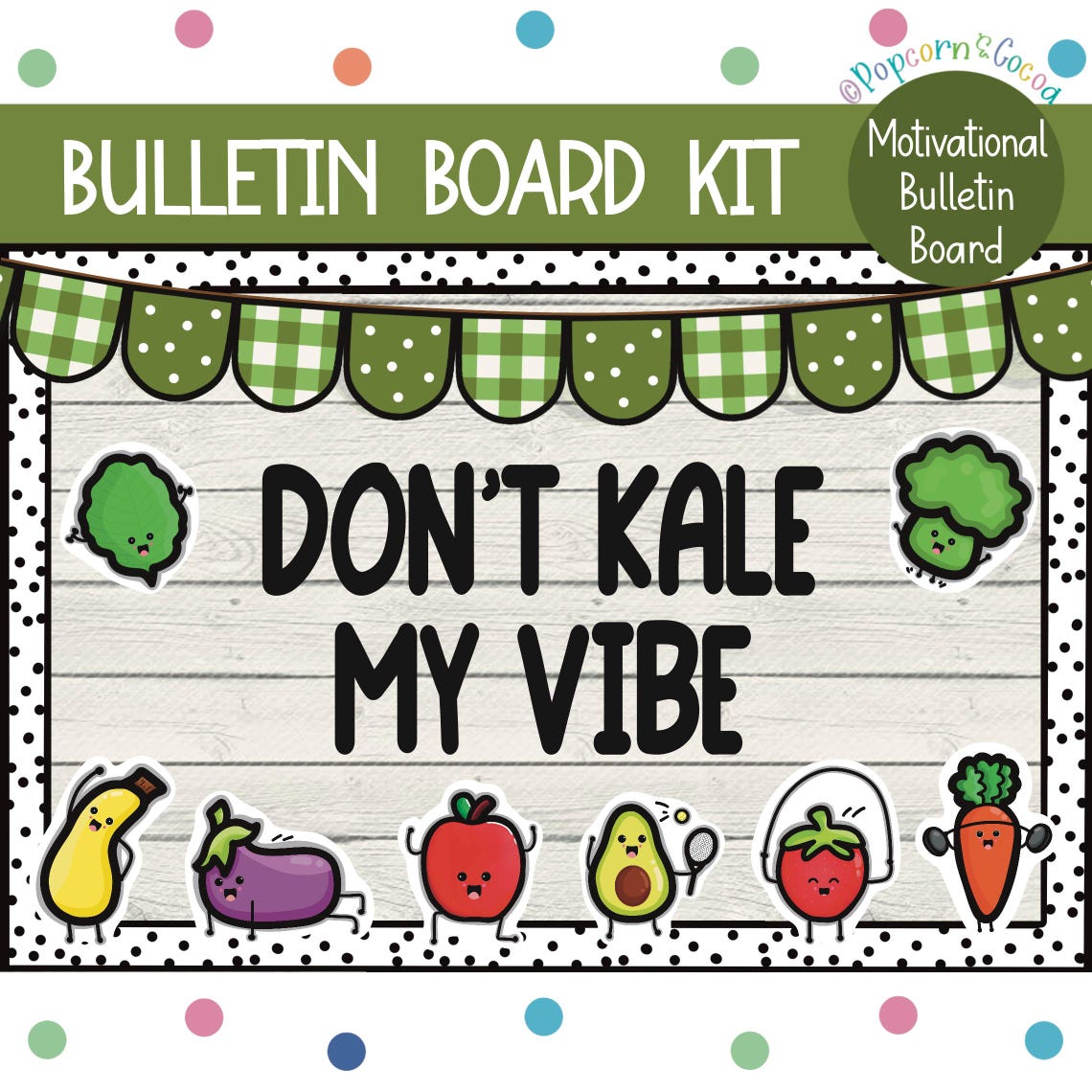 Motivational Exercising Vegetables Bulletin Board Kit, School or Gym ...