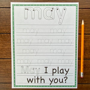 Sight Words, Word Tracing Worksheets, Reading & Writing Resource, High ...